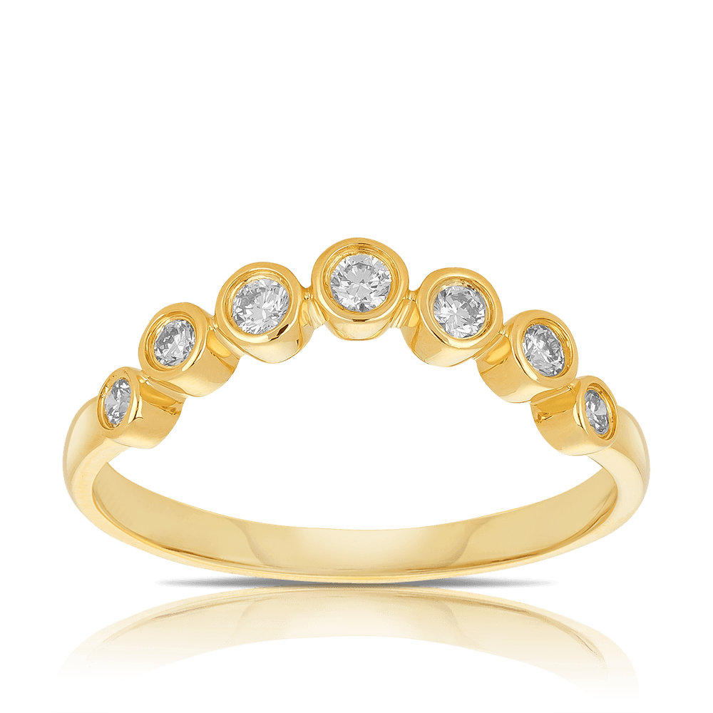0 20ct TW Diamond Wedding Anniversary Band In 9ct Yellow Gold 0 20ct TW Diamond Wedding Anniversary Band In 9ct Yellow Gold