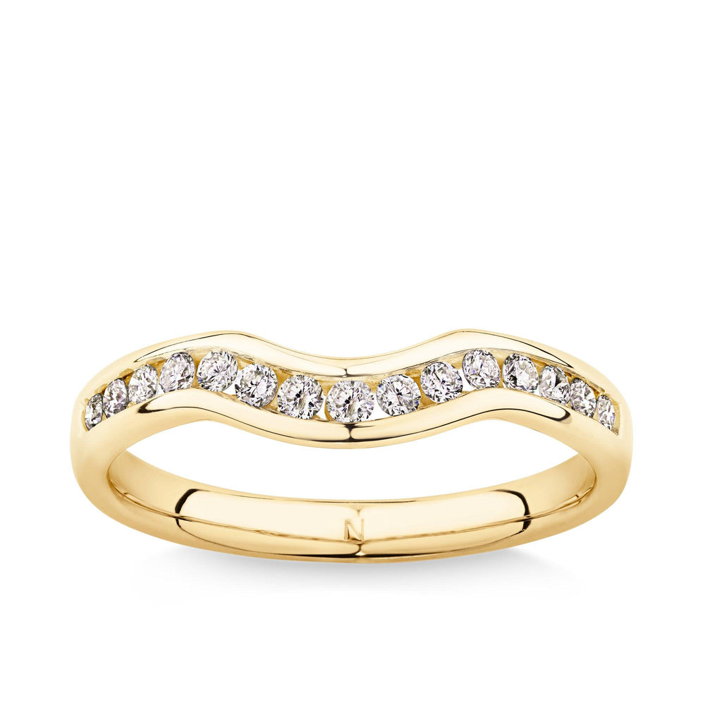 0.25ct TW Diamond Contour Wedding Band in 18ct Yellow Gold