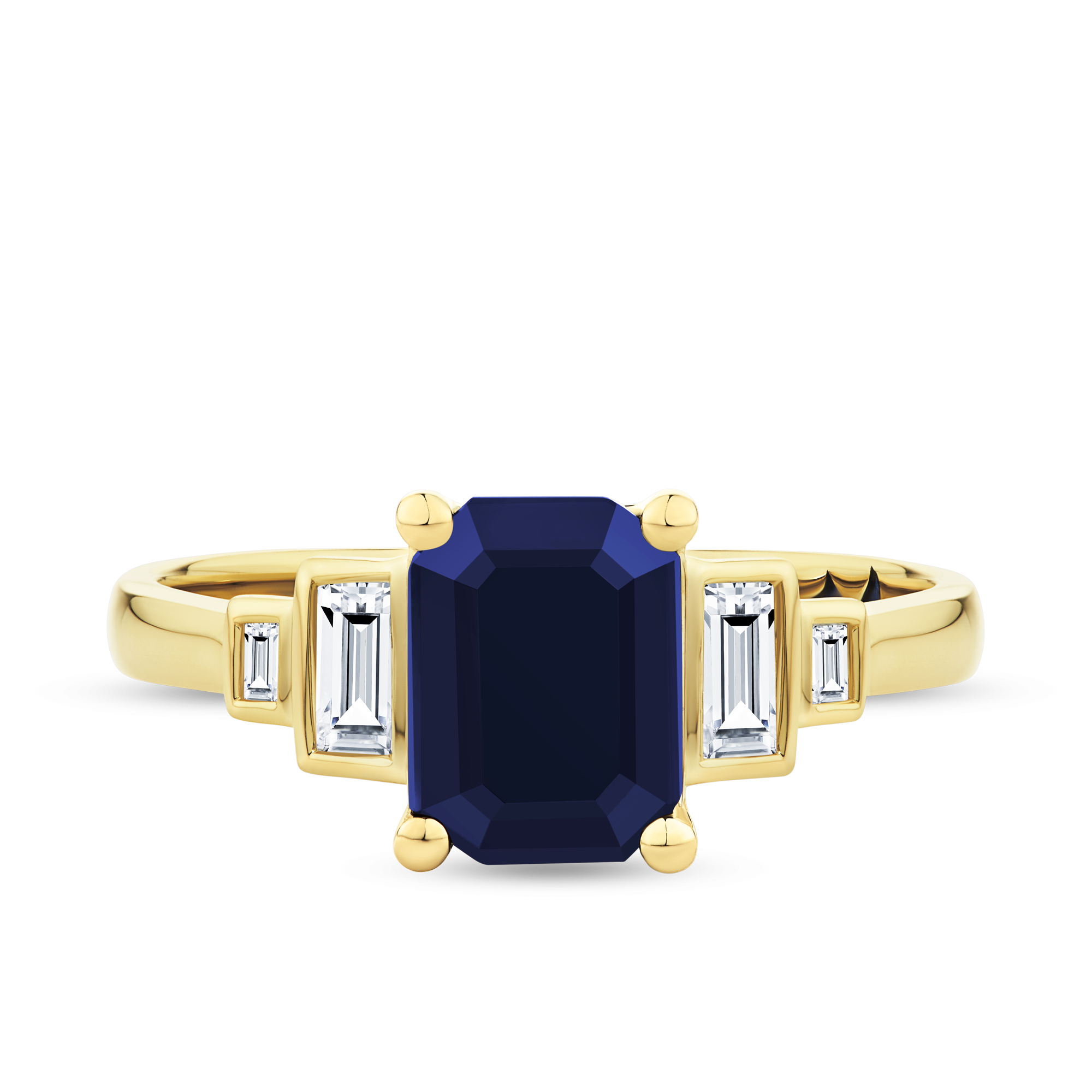 Bluebird™ Sapphire & 2.40ct TW Diamond Ring in 9ct Yellow Gold