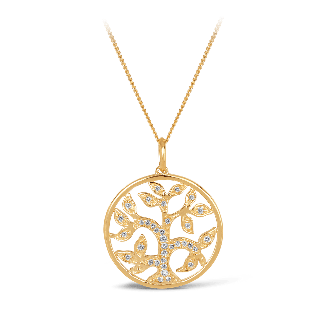 Diamond Tree of Life Pendant in 9ct Yellow Gold