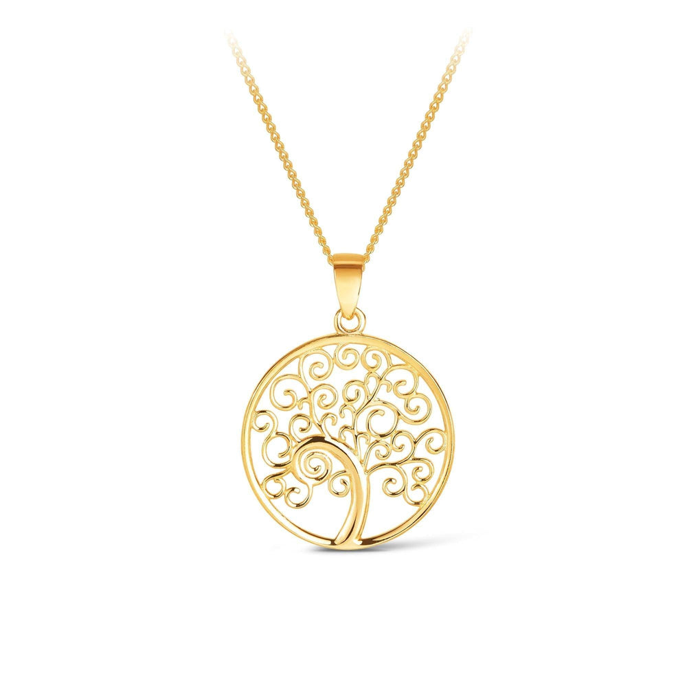 Filigree Tree of Life Pendant in 9ct Yellow Gold